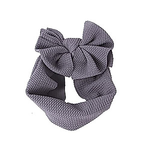 CheeseandU 2Pack Pet Cute Large Bow Headbands Stretchy Bow Headgear Polyester Bow Headdress Handmade Head Cover for Dog Cat Puppy Bathroom Apparel Party Costume Photo Prop(Grey, Ginger Yellow)
