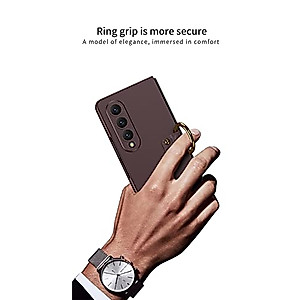 BAILI Samsung Z Fold 4 Case with Ring,Ultra -Thin Z Fold 4 Case,Galaxy Z Flip 4 Case,Military Grade Drop Protective Case,(Ring,Silver)