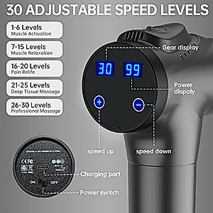 APHERMA Massage Gun, Muscle Massage Gun for Athletes Handheld Deep Tissue Massager Tool 30 Speed Levels 10 Heads