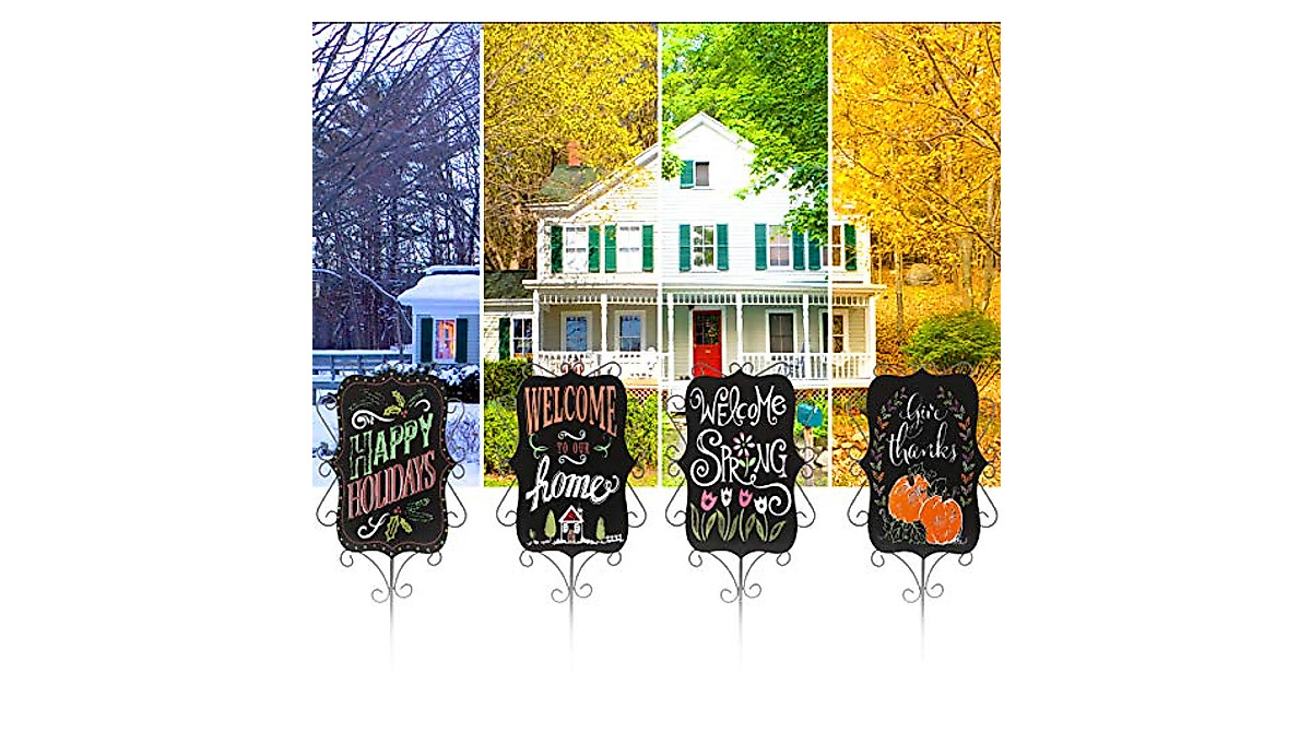Seasonal Garden Signs Set for Year-Round Displays