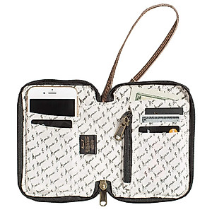 Mona B. Recycled, Upcycled Vintage Bike Canvas Collection with Vegan Leather Trim (Trust The Journey-Wallet)