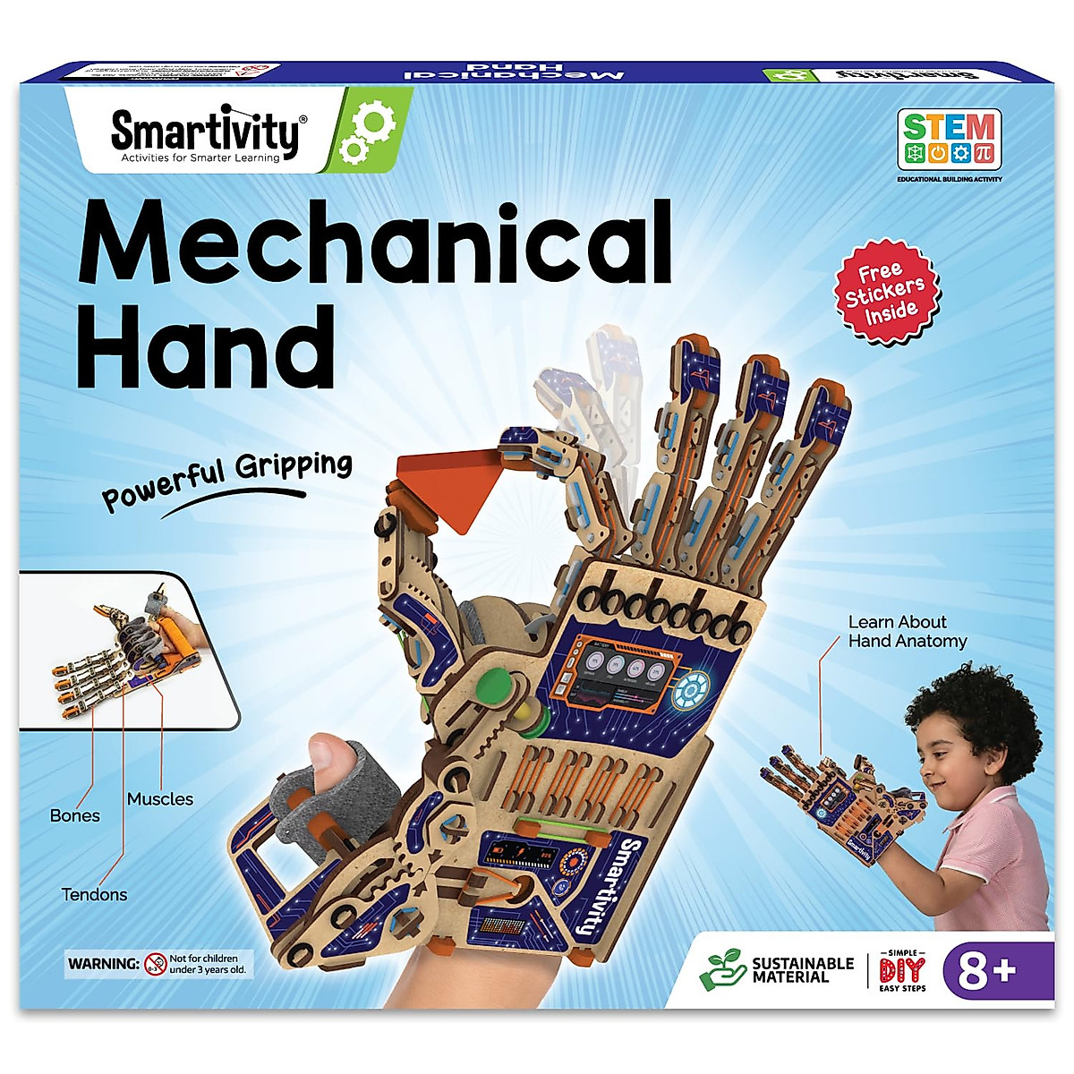 Smartivity Robotic Mechanical Hand Toy for 8-14 Years Old Kids | Cool Birthday Gifts Ideas for Boys & Girls | DIY STEM Science Project Toys for 8,9,10,11,12,13,14 Years I Wooden Engineering Game