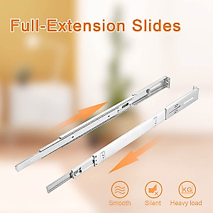 DINDON 2 Tier Pull Out Cabinet Organizer (14" W x 21" D) Double Tier Slide Out Wood Drawer Under Cabinet Storage And Organization