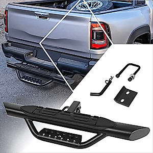 Aluminum Oval Towing Hitch Step Bar Fits 2 Inches Receiver Truck Bed | 36.5" Wide X 3.75" OD (Black)