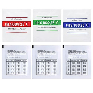 Nynelly 15 Pack pH Meter Buffer Solution Powder pH 6.86, 4.01, 9.18 for Precise Calibrate pH Meter, pH Calibration Powder Solution, pH Tester Calibration Powder Packets