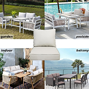 Garden lucky in/Outdoor 23.5x25x5.1 Inch Almond Deep Seat Patio Cushion Set Outdoor Chair Cushions with Fade Resistant and Removable Cover for with Most Patio Furniture and homedepot Furniture 2 Sets