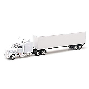 New-Ray 1:43 scale Kenworth W900 All White truck cab and trailer diecast toy