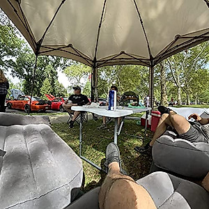 COOSHADE Pop Up Gazebo 6 Sided Screened Canopy Tent Outdoor Screen House(Beige)