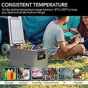 Whynter FMC-350XP 34 Quart Compact Portable Refrigerator, AC 115V/ DC 12V Real Freezer for Car, Home, Camping, RV-8°F to 50°F, One Size, Gray