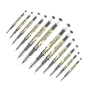 Liquid Ink Rollerball Pens Ballpoint Pens Gel Ink Pen Quick-Drying Extra-Fine Premium Japanese Style 0.38 mm point Rolling Ball Maker Pens for Office School Stationery Supply 12 Pcs/Set Black