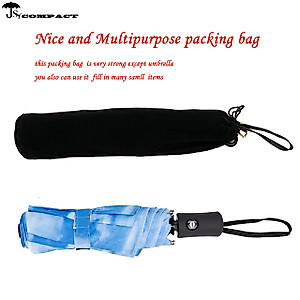 SY COMPACT Travel Umbrella Windproof Automatic LightWeight Unbreakable Umbrellas-factory outlet umbrella (Blue)