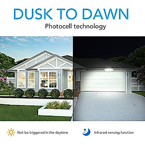 JJC 4600LM 40W LED Security Lights Motion Sensor Outdoor Lights Fixture, LED Flood Light Outdoor, Waterproof IP65 5700K Super Bright Motion Detector Lights for Garage Backyard Porch(Not Solar Powered)