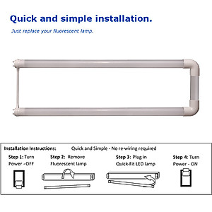 ELB Electronics LEDT8-17-850-B-FHF U6 10-Pack LEDT8-17-850-B-FHF U6, Plug and Play LED 6" U-Bend lamp, 17.5W, 5000K (Daylight), T8 and T12 Ballast Compatible, ETL Listed, White (Pack of 10)
