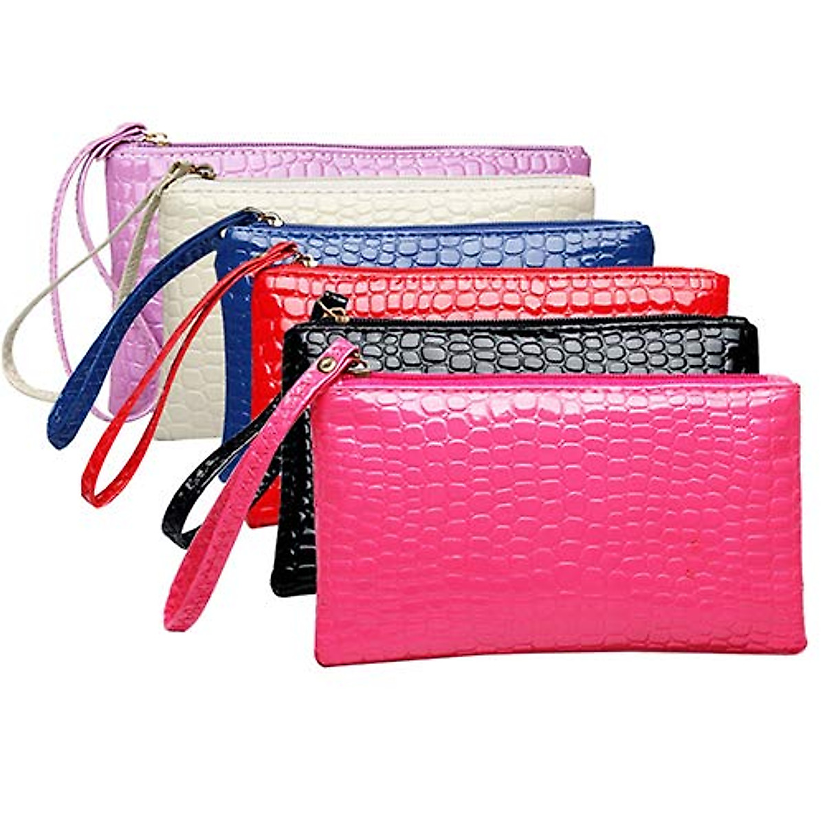 guohanfsh Women Leather Wristlet Clutch Bag Long Wallets Coin Purse Cash Change Cellphone Organizer Pouch Black