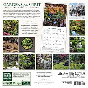 Gardens of the Spirit 2024 Wall Calendar: Japanese Garden Photography | 12" x 24" Open | Amber Lotus Publishing