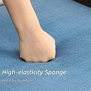 Solaste 6 Piece Patio Furniture Set, Outdoor Sectional Sofa with Tempered Glass Coffee Table, Wicker Rattan Patio Conversation Set with Cushions for Balcony, Backyard, Porch, Lawn, Blue