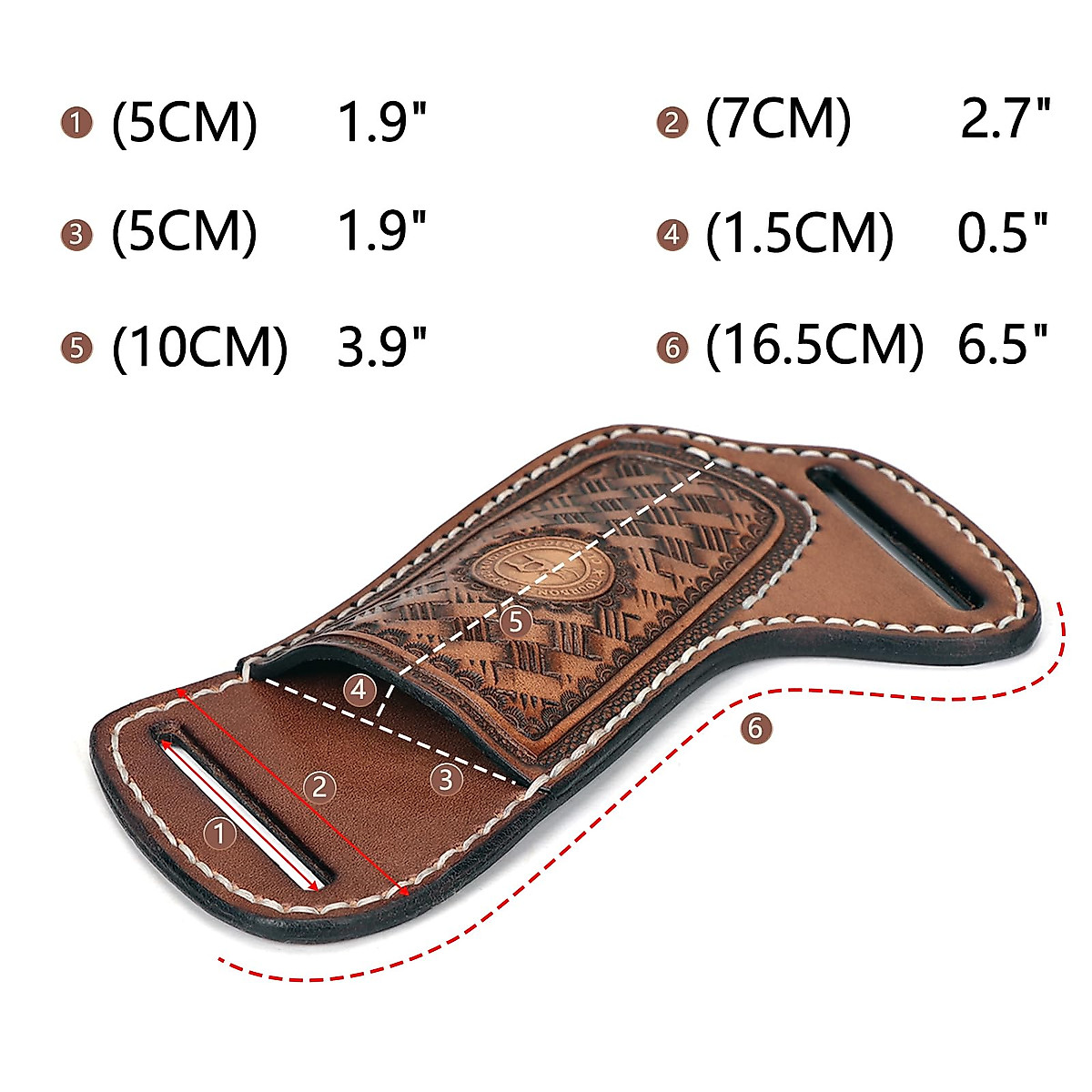 Tourbon Leather Pocket Knife Sheath for Belt Large Folding Knives Holder Carrier Case EDC Tools Holster