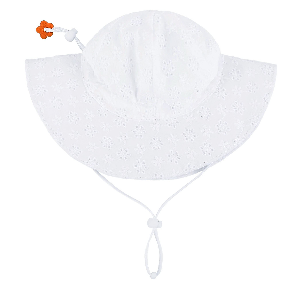 Baby Summer Hats for Girls Beach Hat SPF Sun Protection Hat for Baby Beach Hats 100% Cotton Infant Sun Hat Girl,Small Flower,S