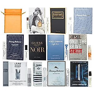 11 Designer Cologne Samples Vials For Men with Organza Bag
