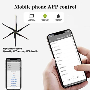 3D Hologram Fan,Hologram Projector Missyou Holographic Led Ceiling Skylight for Shop,Bar,Casino,Party Advertising Display… (33.5 Inches Six Leaves(App with WiFi))