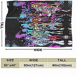 Roy&Rolla Monster Friends High Throw Blankets,Lightweight Blankets Monster Friends High,Feather Fleece for Couch Bed Sofa All Season Super Soft Flannel Dlankets 50X40