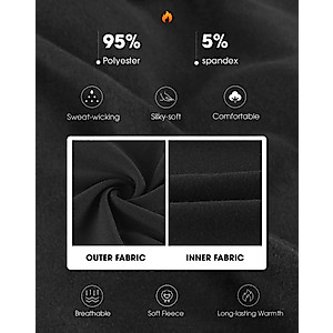 MANCYFIT Womens Thermal Underwear Pants Fleece Lined Leggings Black X-Small