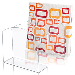 Kamehame 2Pcs Acrylic Napkin Holders for Tables Clear Napkin Dispenser Vertical Freestanding Napkin Stand