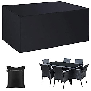 Skyour Patio Table Furniture Set Covers Square/ Rectangular Waterproof Outdoor Indoor Dustproof Garden Table Chair Sofa Furniture Set Cover Protector (106x71x35in)