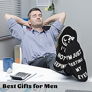 ZXGXLAW Birthday Gifts for Dad,Men Husband Grandpa Women idea Fathers Day Christmas Im Not Sleeping Funny Socks