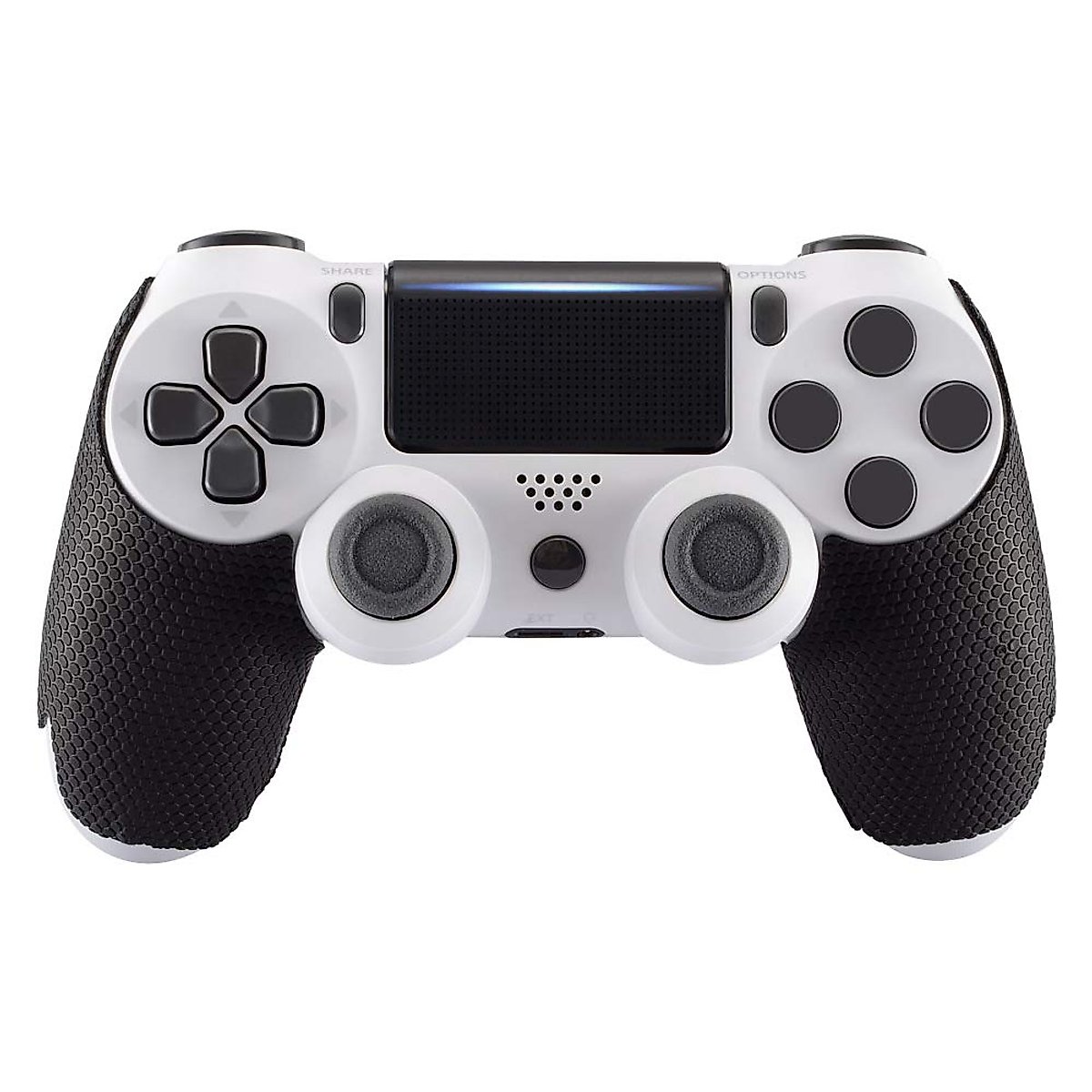 eXtremeRate Black Anti-Skid Sweat-Absorbent Controller Grips for PS4 Controller, Professional Textured Soft Rubber Handle Grips for PS4 Slim Pro Controller - Improve The Grip and Comfort