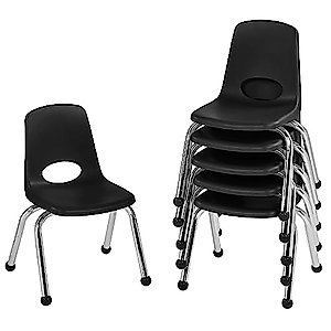 Factory Direct Partners Stack Chair, 12 inch, Black
