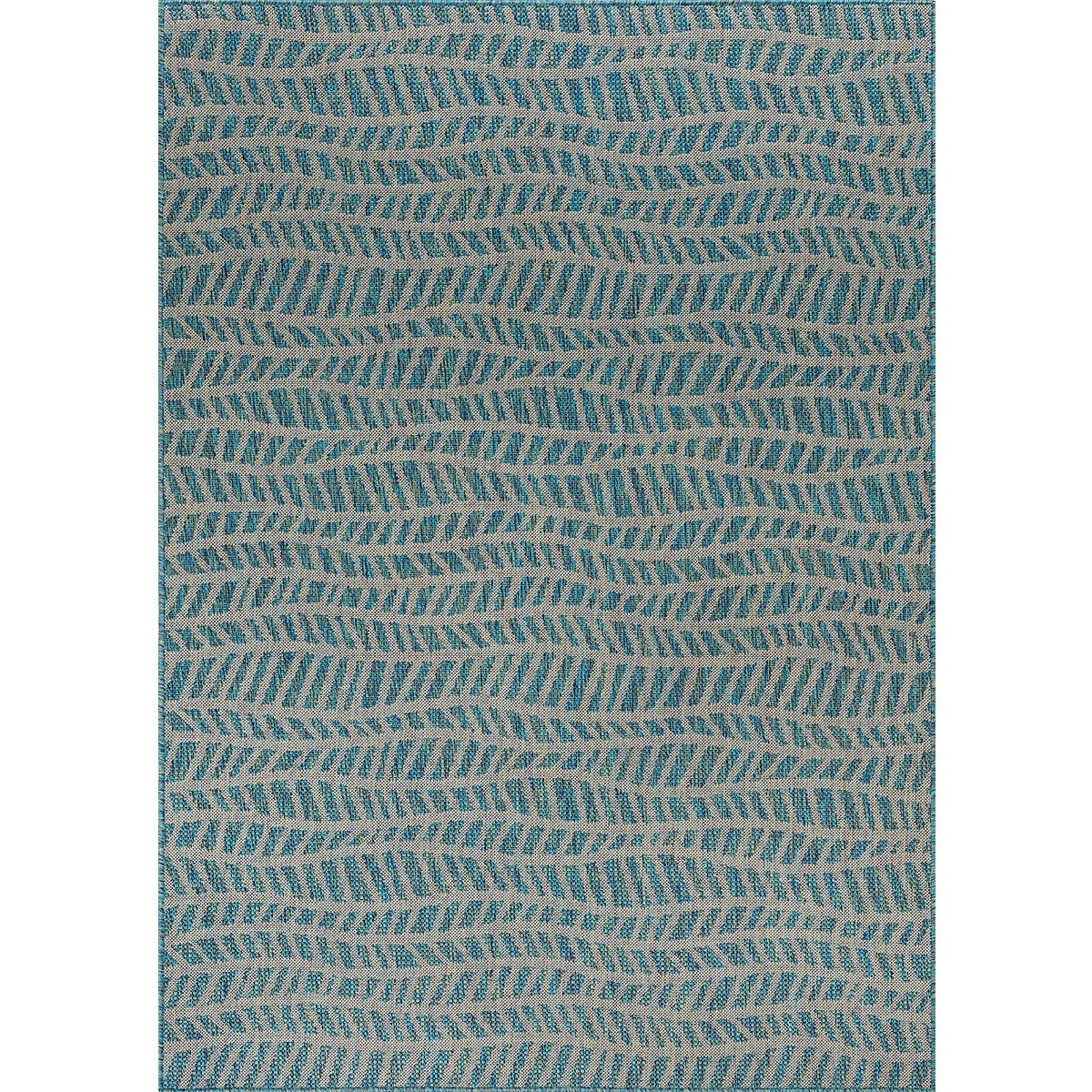 HOMEGNOME Indoor Outdoor geo Wave Rug (5'3"x7'6", Ocean Blue)