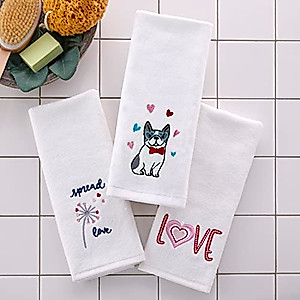 SKL Home by Saturday Knight Ltd. Valentine's Day Spread Love Hand Towel Set, White 2 Pack
