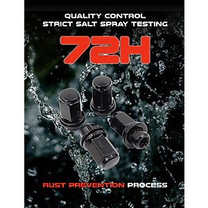 Set of 24 Veritek 12x1.5mm 1.87 Inch 47mm Length 13/16 Hex OEM Factory Mag Washer Style Black Lug Nuts for Lexus Toyota Tacoma 4 Runner FJ Cruiser SR5 Pre-Runner TRD Off-Road Limited OEM Replacement