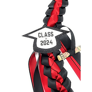 Graduation Leis with Money Holder, add your own! (Black & Red)