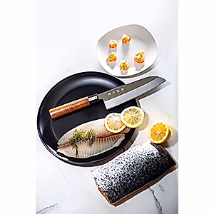 Traditional Japanese Professional Kitchen Chef Knife Set - Premium Gyuto Santoku Nakiri Petty High Corrosion Resistance Full Tang Knife Set