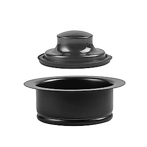 HausinLuck Gunmetal Black Kitchen Sink Drain, Garbage Disposal Sink Flange and Stopper, Garbage Disposal Flange Plug for 3-1/2 Inch Drain Hole, Garbage Disposal Drain, Sink Flange and Stopper