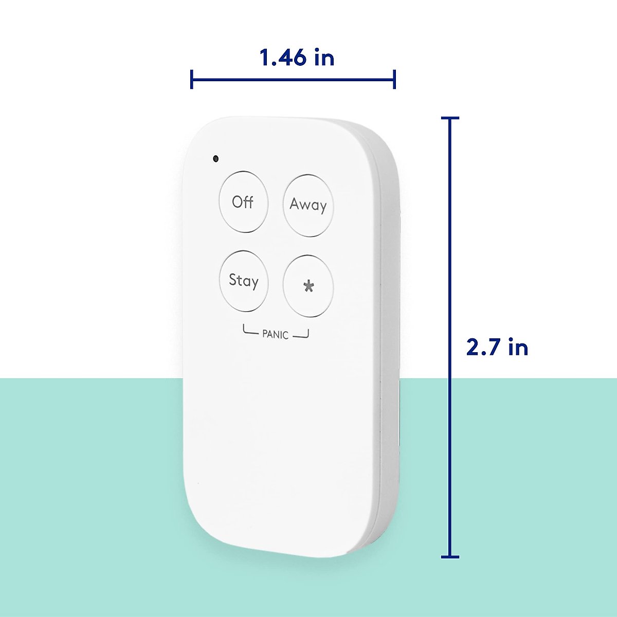 Blue by ADT Keychain Remote - Two Built-in Panic Buttons - Arm and Disarm System Remotely