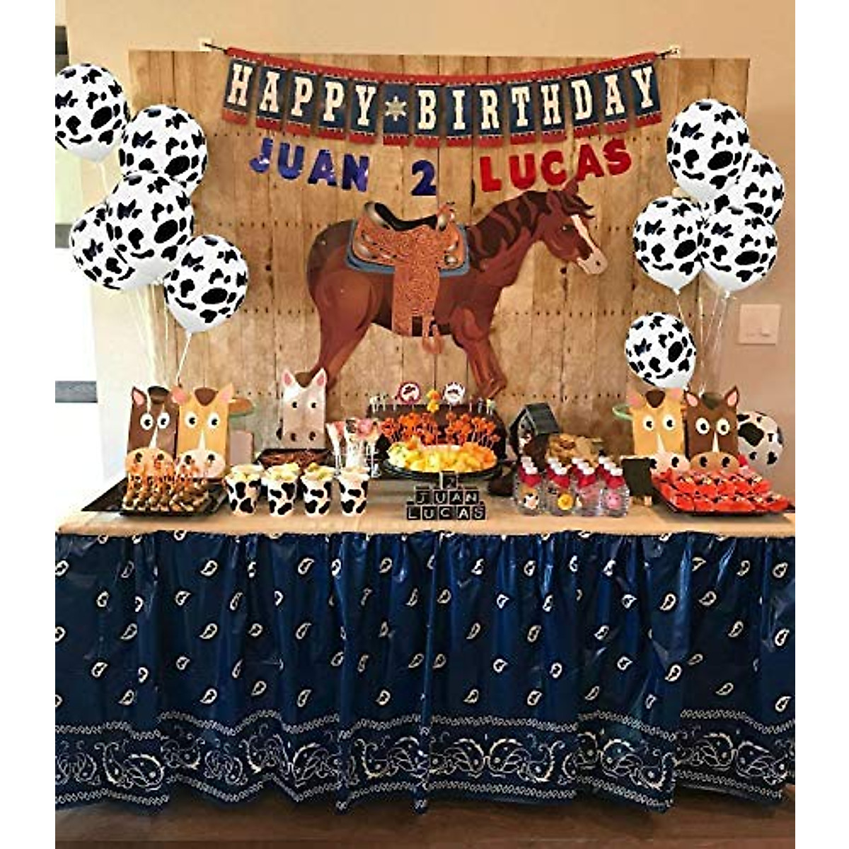 36pcs Cow Print Balloons 12" Latex Balloon in Black and White for Western Cowboy Theme for Kids Birthday Party Favor Supplies Decorations