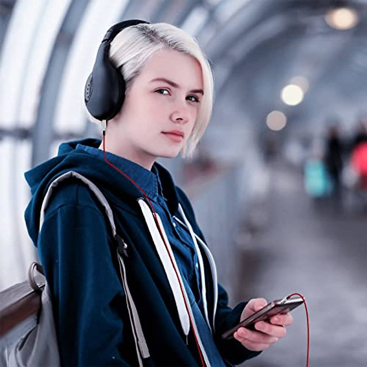 Saipomor 3.5mm to 3.5mm Male Auxiliary Replacement Cord Audio Cable Compatible with Speaker Headphones Car Tablet Laptops Smartphones (Red/5ft)