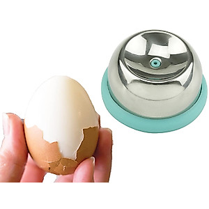 1 Pack Hard Boiled Egg Piercer simple easy egg hole puncher egg poacher Endurance Hole (304 stainless steel+new material PP bottom)Anti-sliding can operate well,Arc is suitable for all kinds of eggs.