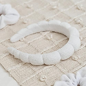 HitModa Spa Headbands for Washing Face or Facial Makeup Headbands Bubble Skincare Headbands Drunk Elephant Terry Cloth Puffy Headbands for Mask Skin Treatment