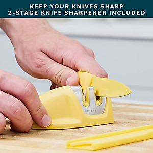 Home Hero Kitchen Knife Set with Sheath Covers - High Carbon Stainless Steel Knife Set with Ergonomic Handles & Ceramic Coating, Nonstick Ceramic Knife Set with Chef Knife (11 Pcs - Multicolor)