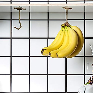 DIKALU Metal Banana Hanger - Under Cabinet Hook for Bananas or Other Kitchen Items. Keep Banana Fresh (Gun Color X 1pc)