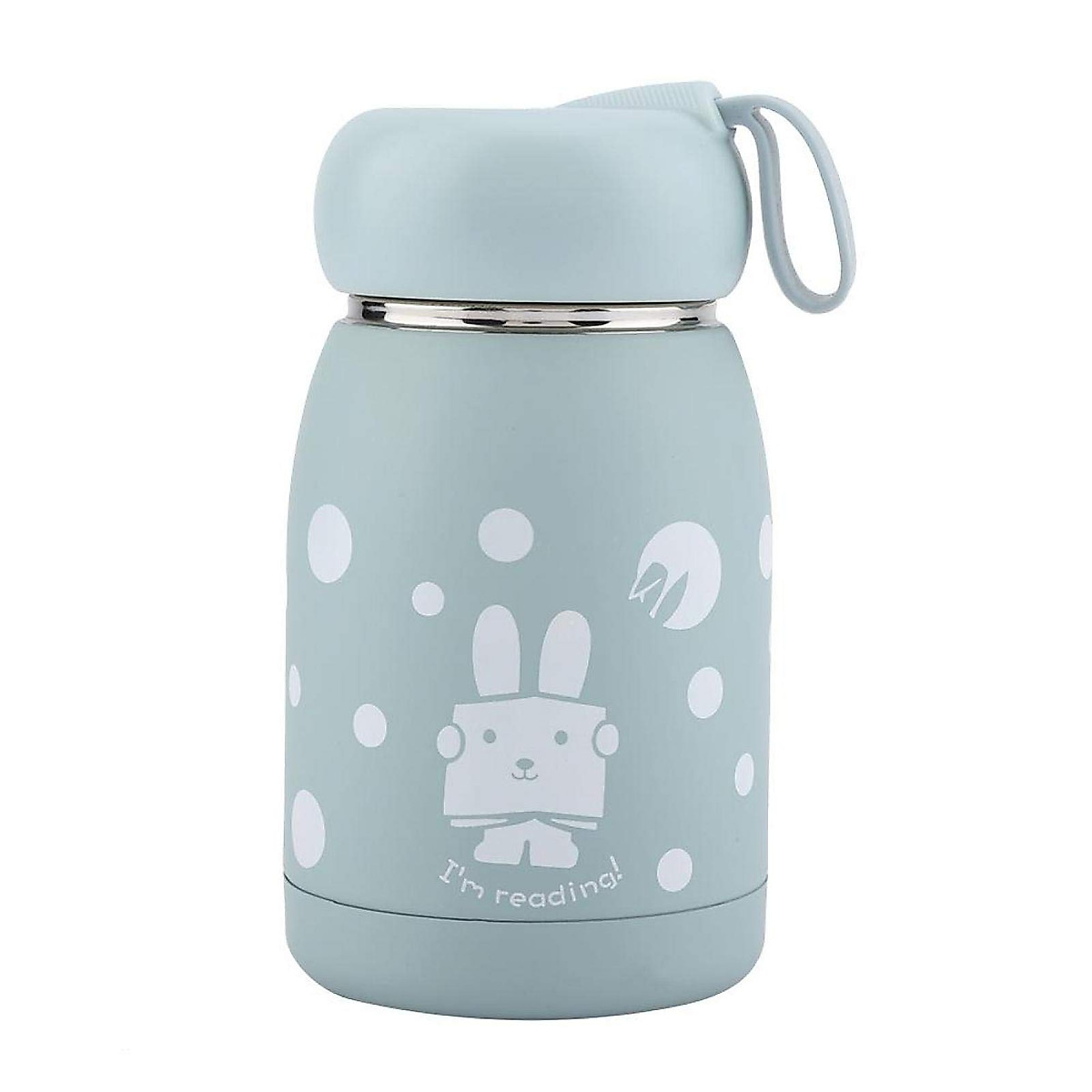 BORDSTRACT Kids Vacuum-Insulated Water Bottle, Stainless Steel Cute Rabbit Pattern Vacuum Cup Mug, Vacuum Insulated Water Bottle 304 Stainless Steel, for Toddlers Girls Boys (320ML 4 Color)(Blue)