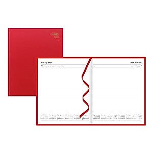 Letts of London Standard Daily Planner, 12 Months, January to December, 2024, Day-Per-Page, Quarto Size, 10.25" x 8.25", Burgundy (C10YBY-24)