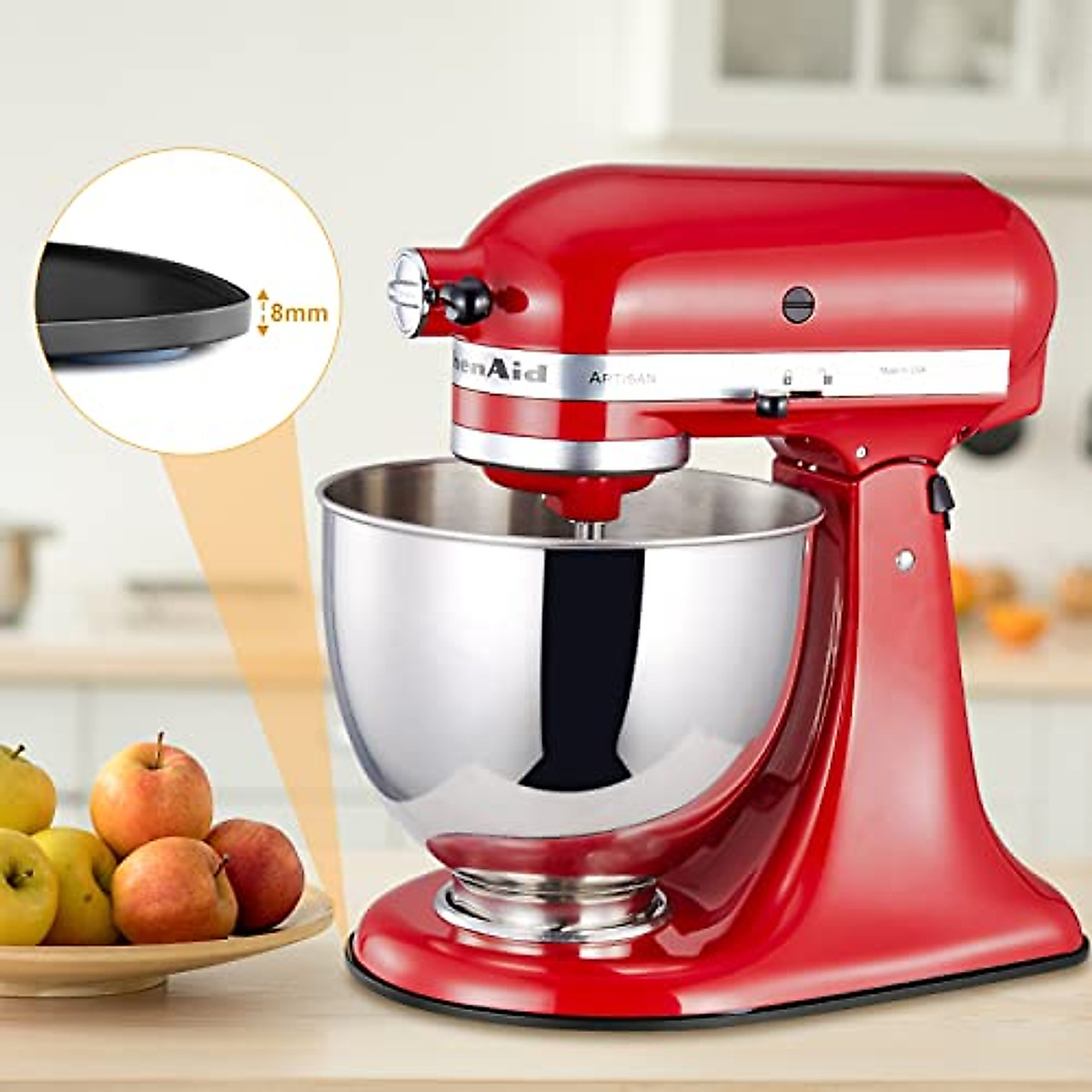 Sliding Mat for KitchenAid Mixer - Metal Mixer Mover Slider Mat Compatible With KitchenAid 4.5-5qt Tilt-Head Stand Mixer, Mixer Sliding Tray