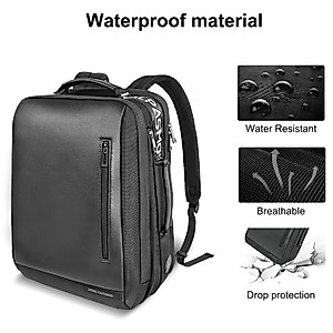 Krone Kalpasmos Carry-on Backpack, 40L Travel Backpack Flight Approved Carry On Backpack for Men & Women, Dual Layer Large Capacity Premium Leather Laptop Backpack Water Resistant Backpack