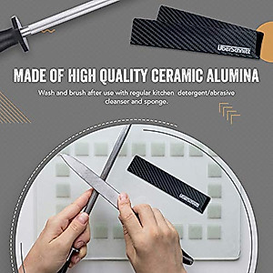 Top Chef’s 10' Knife Rod + Knife Guard Honing Steel Complete Kit | Professional Carbon Steel Honing Rod & Luxury Carry Bag – Universal Honing Rod / Stick for Kitchen, Butcher, Chef Knives and More(10)