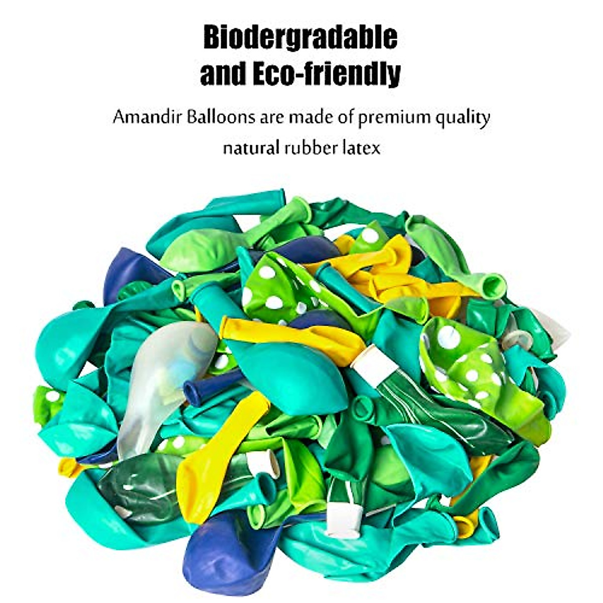 Amandir 152Pcs Jungle Safari Theme Party Supplies, Dinosaur Balloons Garland Arch Kit Confetti Green Balloons for Boys Kids Birthday Baby Shower Decorations